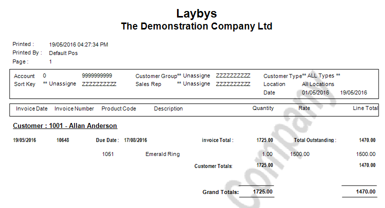 Processing A Layby Sale in Infusion – Infusion Business Software